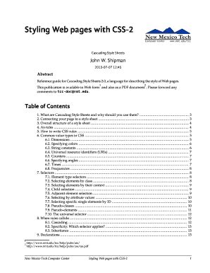 Fillable Online Styling Web Pages With CSS 2 Fax Email Print PdfFiller
