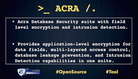 acra database security suite with field level encryption and intrusion detection