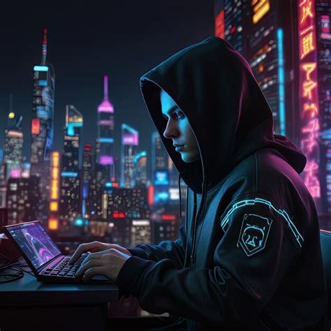 System Hacked Warning Alert Person Use Laptop With Virtual Warning Sign