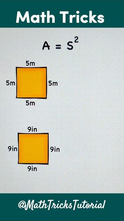 Find Area Of A Square Mathtrickstutorial Maths Tutorial
