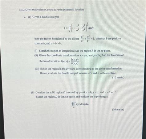Solved Mech2407 Multivariable Calculus And Partial