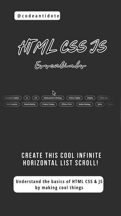Create Infinite Horizontal Scroll List Html Css Htmlcss Youtube