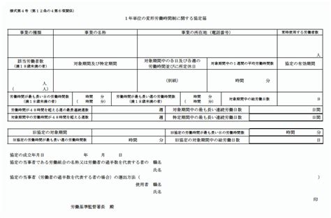 1年単位の変形労働時間制に関する協定届 労務ドットコム