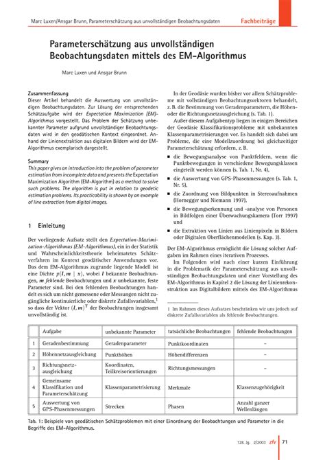 Pdf Parameter Estimation By Means Of The Em Algorithm
