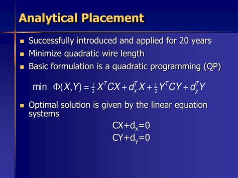 Ppt An Algebraic Multigrid Solver For Analytical Placement With Layout Based Clustering