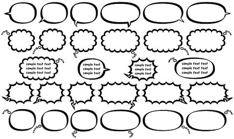 만화 연설 거품 을 쓰기 수평으로 만든 복합 모양 서예 스타일 라인 드로잉 이야기와 생각과 울음 감정 시리즈에 대한 스톡 벡터