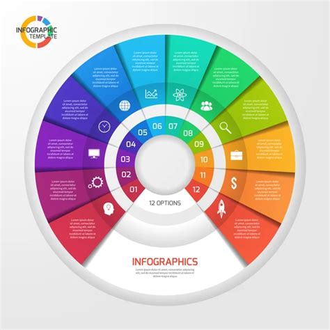 Vector Circle Infographic Template For Graphs Charts Diagrams Pie