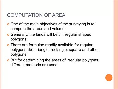 Computation Of Area Pptx