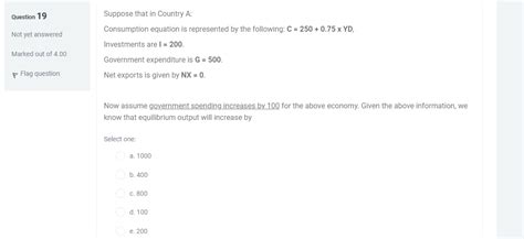 Solved Question 19 Suppose That In Country A Consumption