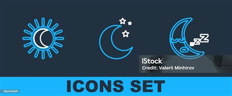 선 달 아이콘 태양의 일식 및 별 아이콘을 설정합니다 벡터 0명에 대한 스톡 벡터 아트 및 기타 이미지 0명 과학 구름 Istock