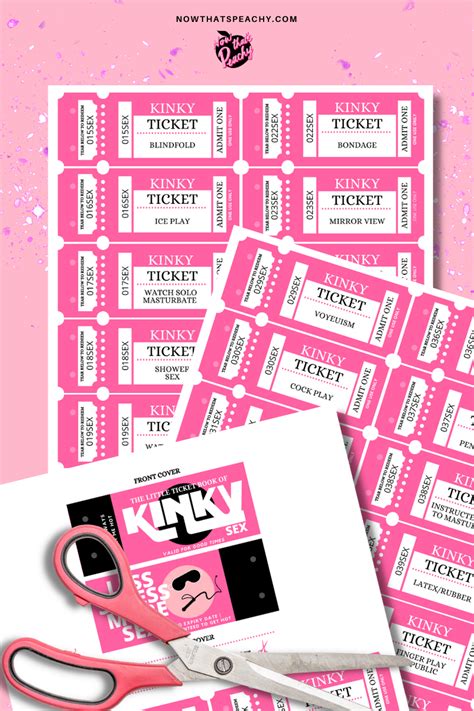 Kinky Sex Ticket Voucher Book Printable Download Valentines Day Annive