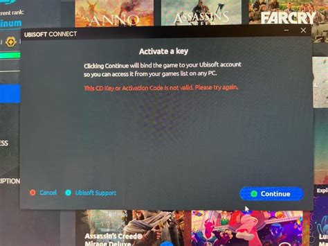 Doesnt Seem To Work With Ubisoft Plus Invalid Activation Key R Assassinscreedmirage