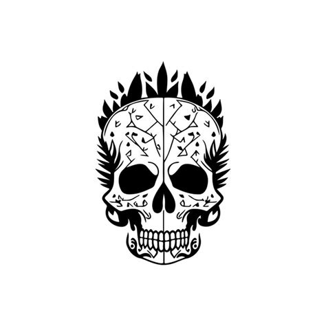 Premium Vector Skull Icon Hand Draw Black Colour Day Of The Dead Logo