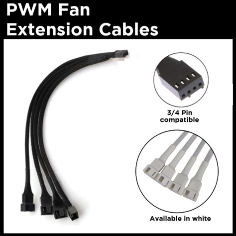 PWM Fan Splitter And Extension Cables Computer Fan Pin Adapter Cable Y Splitter CPU Fan
