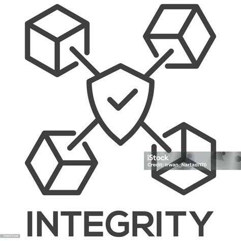 무결성 아이콘 비즈니스 개념입니다 현대 기호 선형 픽토그램 윤곽선 기호 간단한 얇은 선 벡터 디자인 요소 템플릿 감정에 대한