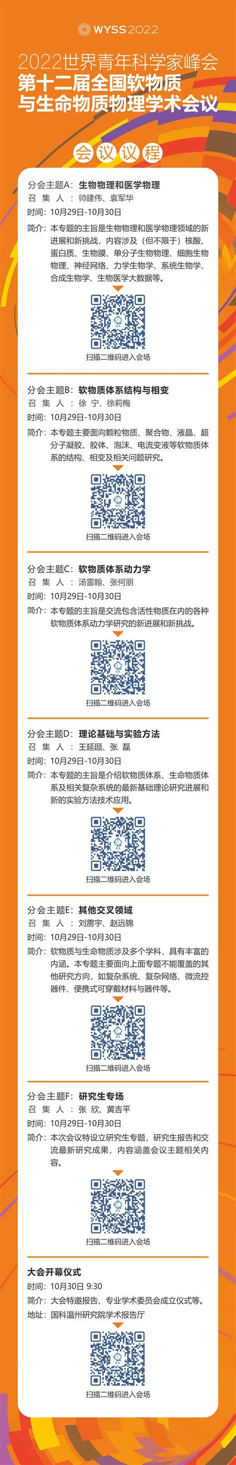 第十二届全国软物质与生命物质物理学术会议即将开始！ 世界青年科学家峰会 峰会动态