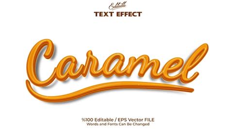 Premium Vector Editable Caramel Text Effect