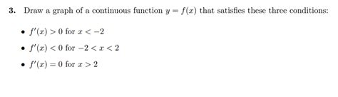solved 3 draw a graph of a continuous function y f x that