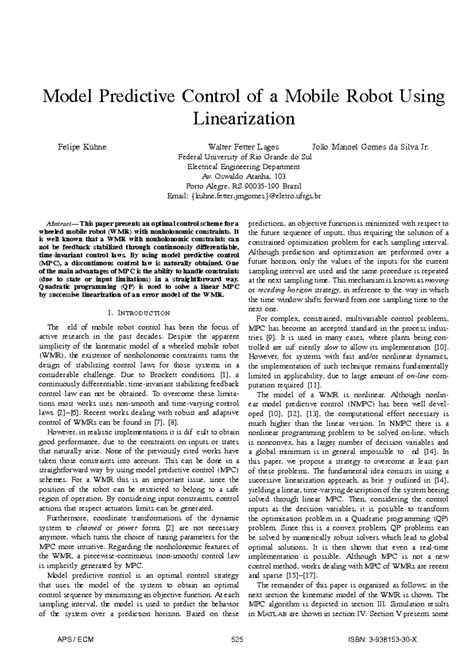 Model Predictive Control Of A Mobile Robot Using Linearization Model