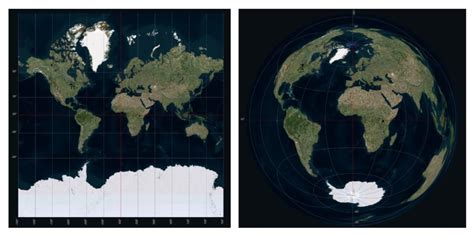 Mercator Projection Left And Lambert Projection Right Hexagon Safety Infrastructure