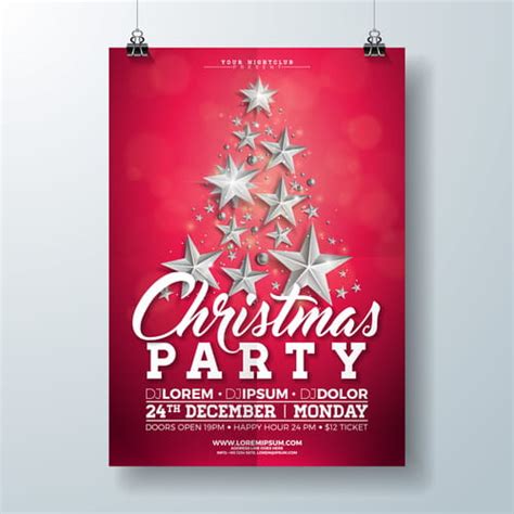 포스터 템플릿 벡터 Christams 파티 전단지 Eps Uidownload