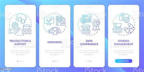 Data Lakehouse Blue Gradient Mobile App Screen Stock Illustration Download Image Now