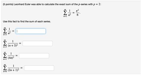 solved 5 points leonhard euler was able to calculate the