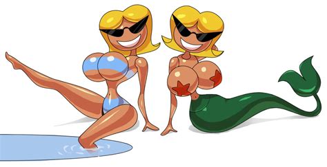Rule 34 2girls Big Breasts Bikini Blonde Hair Disney Female Green Tail Knick Knack Large Hips