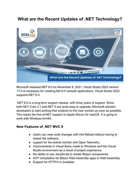 Ppt Latest Updates Of Dot Net Technology Xceltec Powerpoint