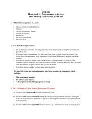 CSE 240 Assignment 1 Java Pdf CSE 240 Homework 1 Programming With