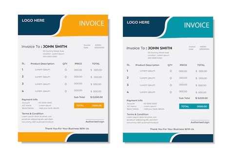 Premium Vector Vector Elegant Blue Gray Vector Invoice Template Design