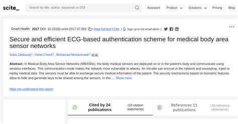 Secure And Efficient Ecg Based Authentication Scheme For Medical Body