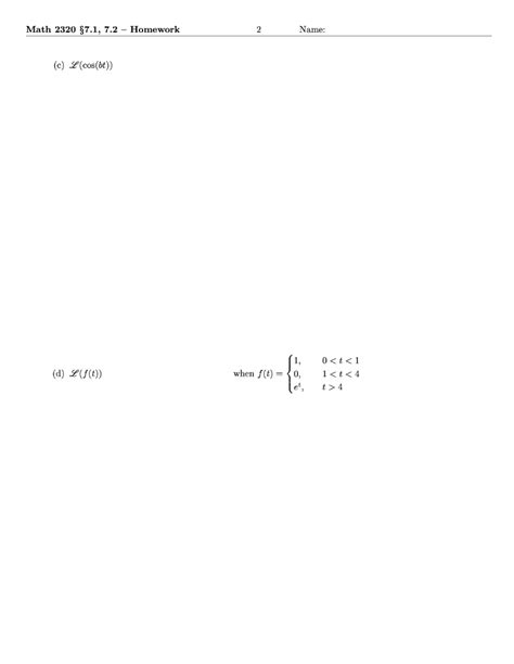 Solved Math 2320 87 1 7 2 Homework Name Work The