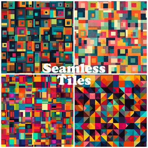 Square Seamless Tile Patterns Shape Seamless Tiles Square Pattern Square Art Etsy