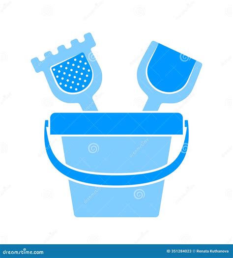 Sand Bucket Shovel And Rake Cartoon Vector 121357839