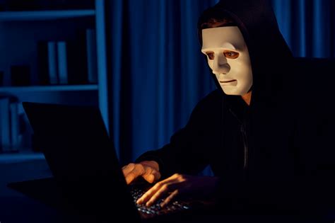 White Criminal Anonymous Mask Installing Coding Password Encryption