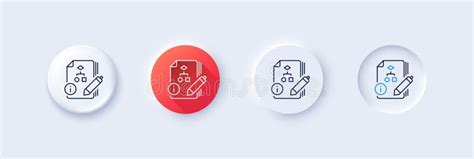 Documentation With Algorithm Line Icon Technical Instruction Sign Line Icons Vector Stock