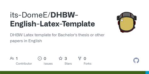 GitHub Its DomeE DHBW English Latex Template DHBW Latex Template For Bachelor S Thesis Or