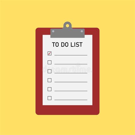 Clipboard To Do List Assignments And Chores Stock Vector