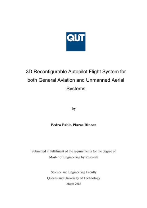 3d Reconfigurable Autopilot Flight System For Both General Aviation And Unmanned Aerial Systems