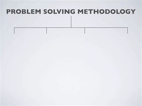 Problem Solving Methodology KEY