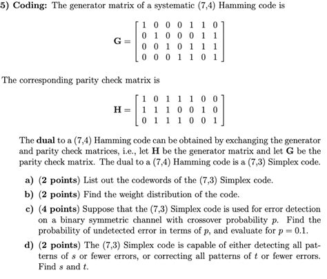 5 Coding The Generator Matrix Of A Systematic 74