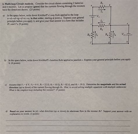 Multi Loop Circuit Analysis Consider The Circuit