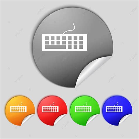 Computer Keyboard Icon Set Colourful Buttons Qwerty Keyboard Technology Photo Background And