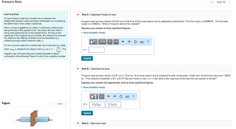 Solved Poisson S Ratio Of Learning Goal To Use Chegg
