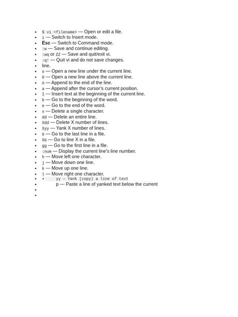 Vi Editor Commands Pdf