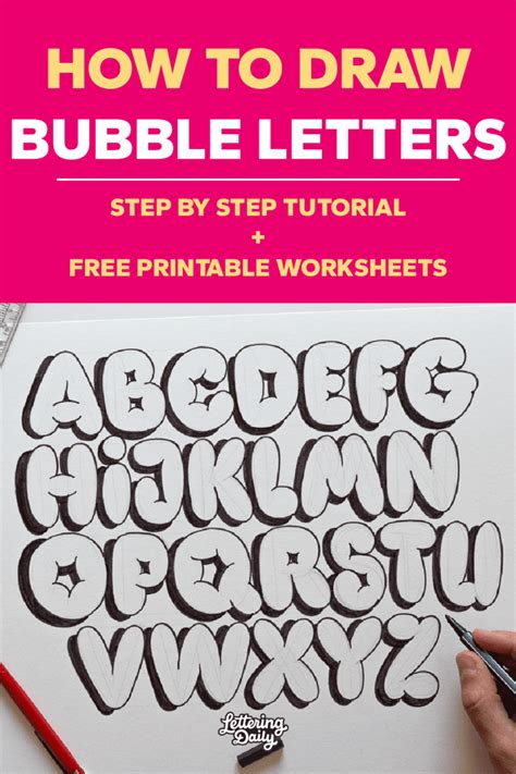 How To Draw Bubble Letters Step By Step Tutorial Lettering Daily