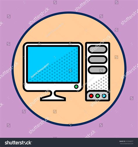 Computer Icon System Unit Monitor Stock Illustration