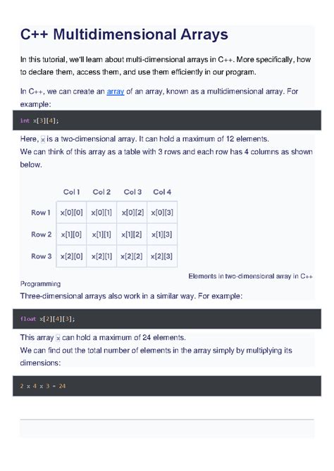 03 C Multidimensional Arrays C Multidimensional Arrays In This