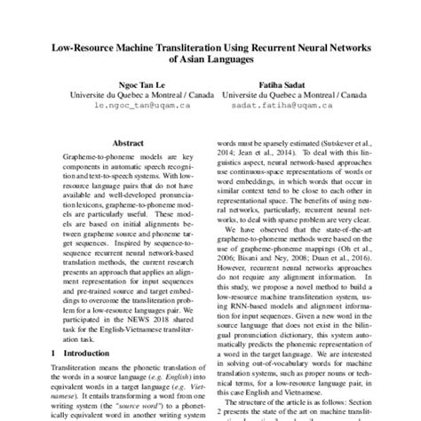 Low Resource Machine Transliteration Using Recurrent Neural Networks Of Asian Languages Acl